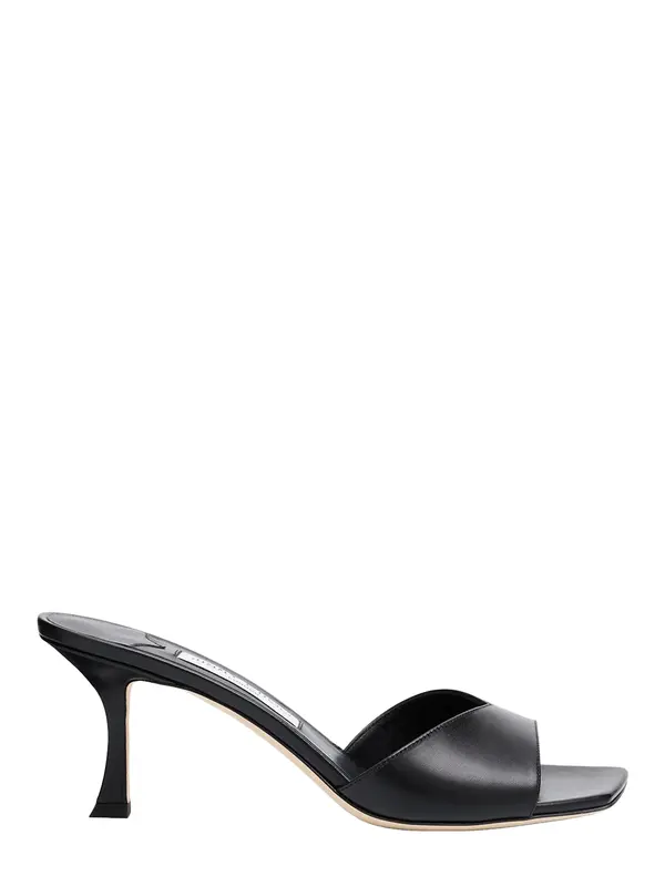 JIMMY CHOO Skye Leather Slide Sandals - Black