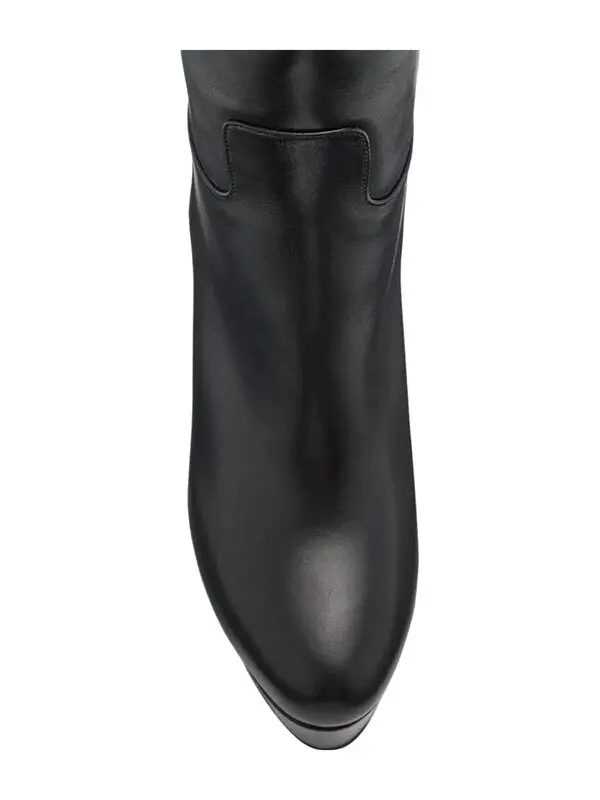 CHRISTIAN LOUBOUTIN 130mm Loo Leather Knee High Boots - Black