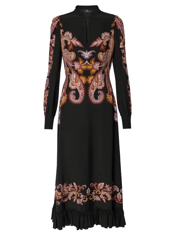 Etro Paisley Printed Silk Midi Dress - Multicoloured