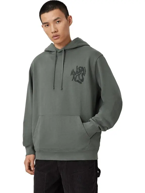 ALLSAINTS Orlando Relaxed Fit Logo Hoodie - Green