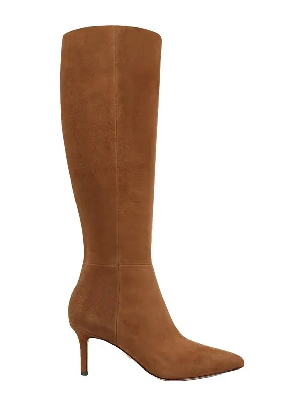 Veronica Beard Lisa Mid-heel Boots - Chestnut