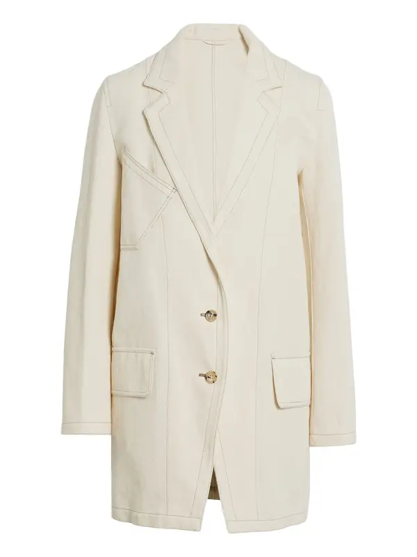 Max Mara Cotton And Linen-blend Twill Blazer - Ecru