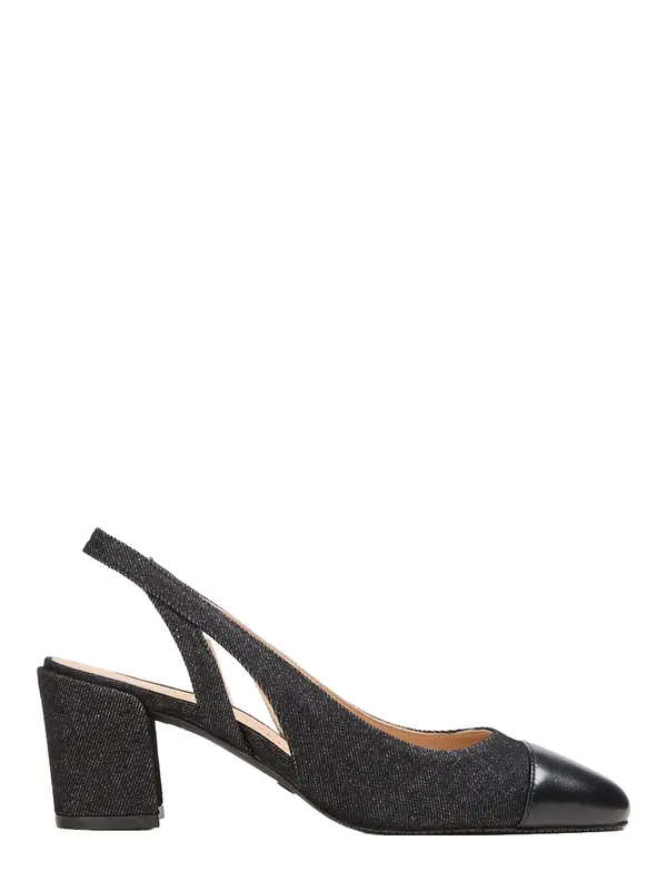 STUART WEITZMAN Sleek 50 Denim Slingback Pumps - Black