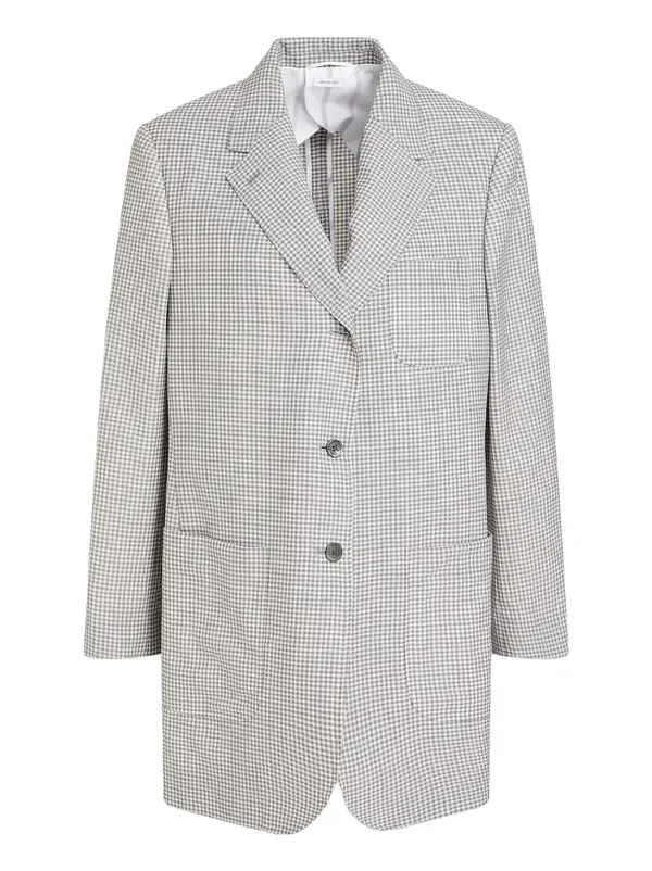 Thom Browne Gingham Wool-tweed Blazer - Light Gray