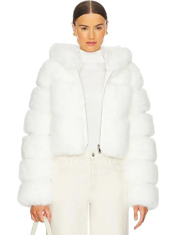 Adrienne Landau The Lina Faux Fur Jacket - Snow White