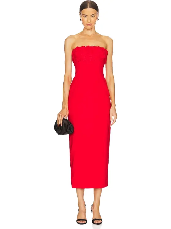 RUNAWAY THE LABEL Lottie Midi Dress - Red
