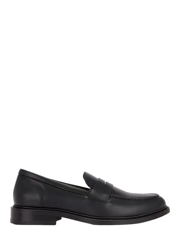 VINNY'S Townee Penny Loafer - Black Polido Leather