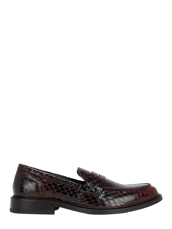 VINNY'S Townee Penny Loafer - Dark Brown Python Pattern