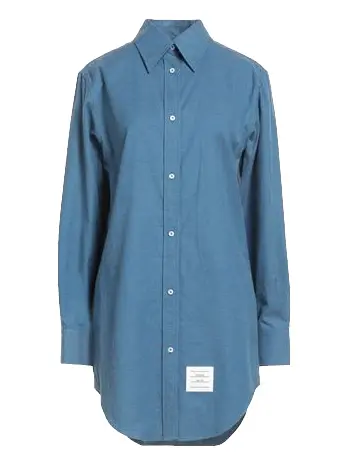 Thom Browne Mini Light Cotton Shirt Dress - Blue