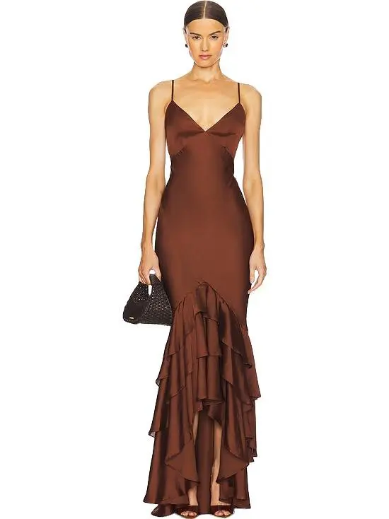 LOVERS AND FRIENDS Cleo Gown - Chocolate