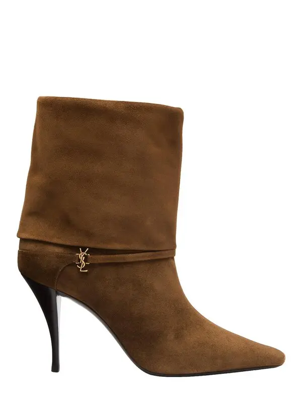 Saint Laurent Niki 90 Ankle Boots - Brown