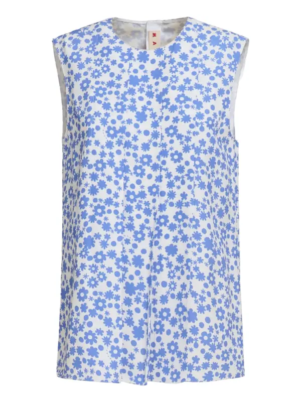 Marni Floral-print Top - Blue