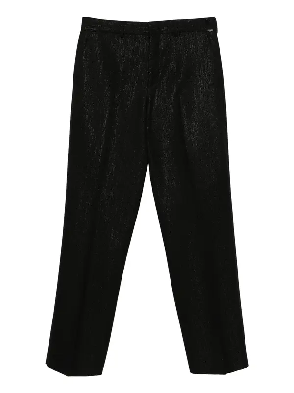 Fendi Lamé Straight Leg Trousers - Black