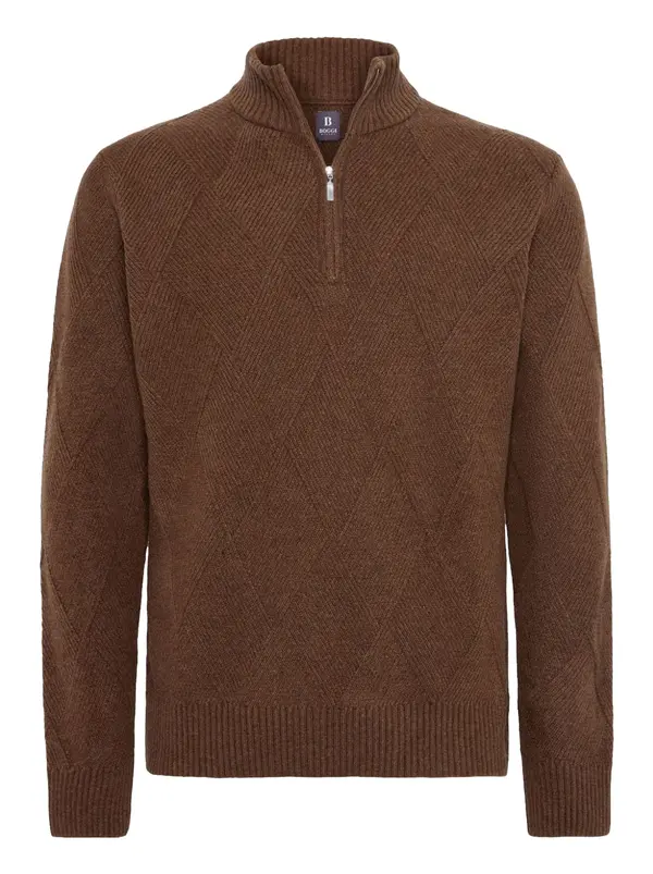Boggi Milano Half-zip Sweater - Brown