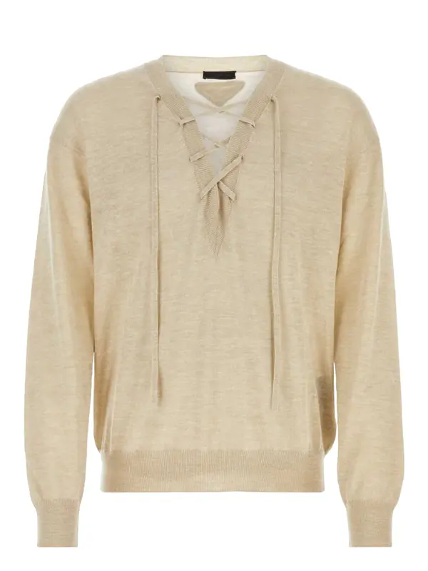Prada V-neck Sweater - Neutrals