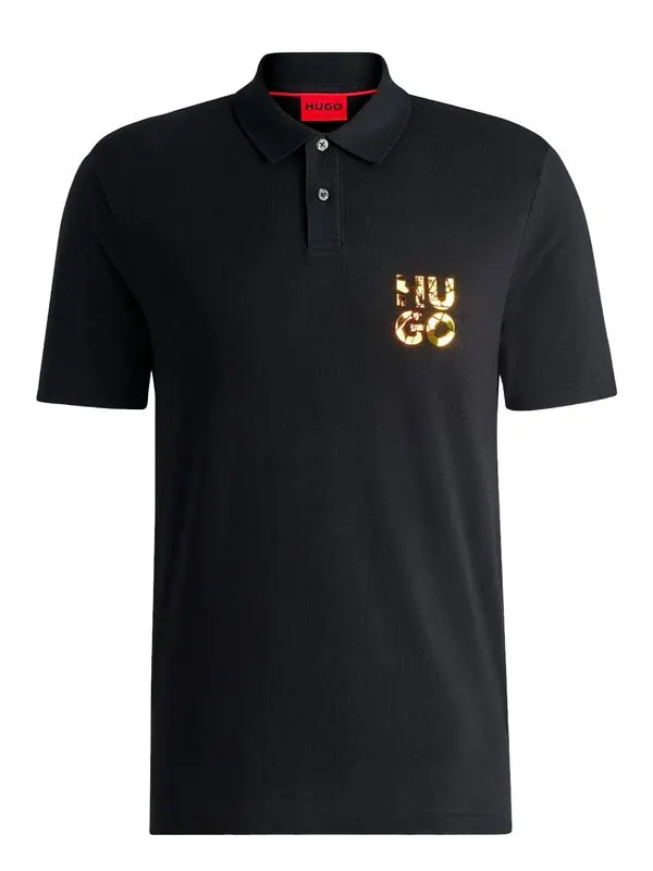 Hugo Logo-print Polo Shirt - Black