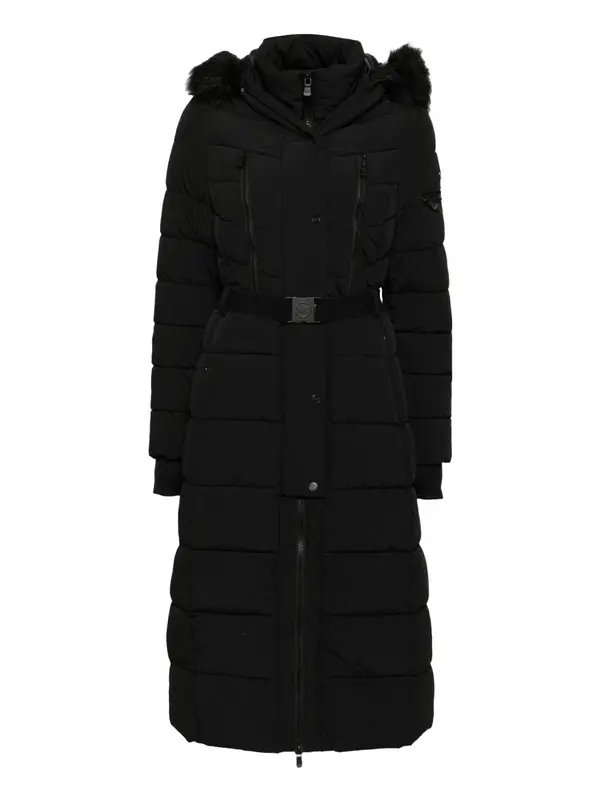 Michael Kors Belted Maxi Scuba Coat - Black