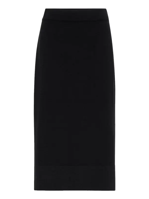 Brunello Cucinelli Cashmere Midi Skirt - Black