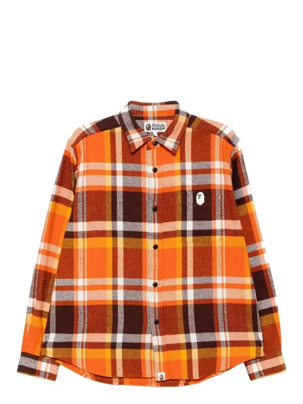 A BATHING APE Checked Shirt - Orange