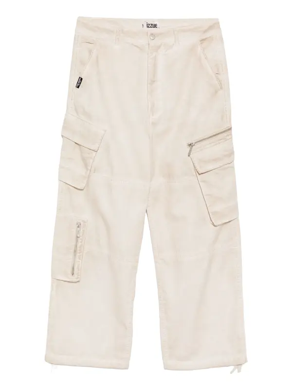 Izzue Wide-leg Cargo Trousers - Neutrals