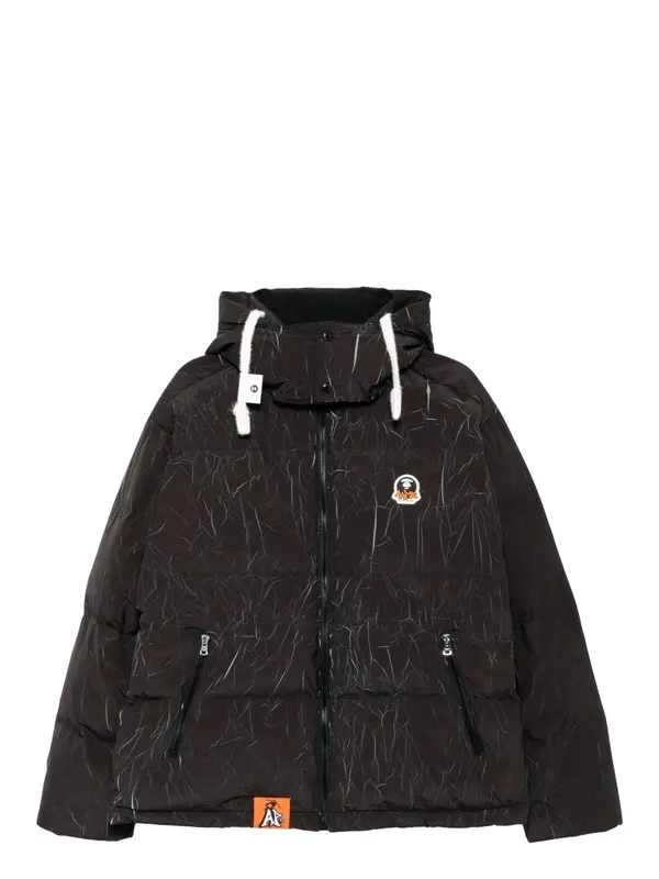 AAPE BY *A BATHING APE® Crease Effect Padded Jacket - Black