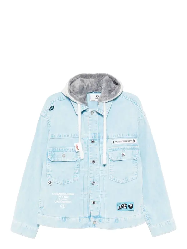 AAPE BY *A BATHING APE® Moonface-logo Hooded Jacket - Blue