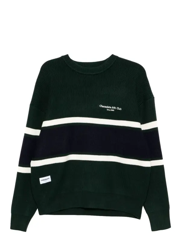 CHOCOOLATE Striped Jumper - Green