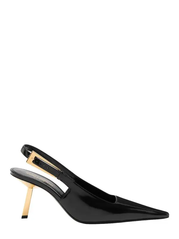 Saint Laurent Lee 75 Slingback Pumps - Black