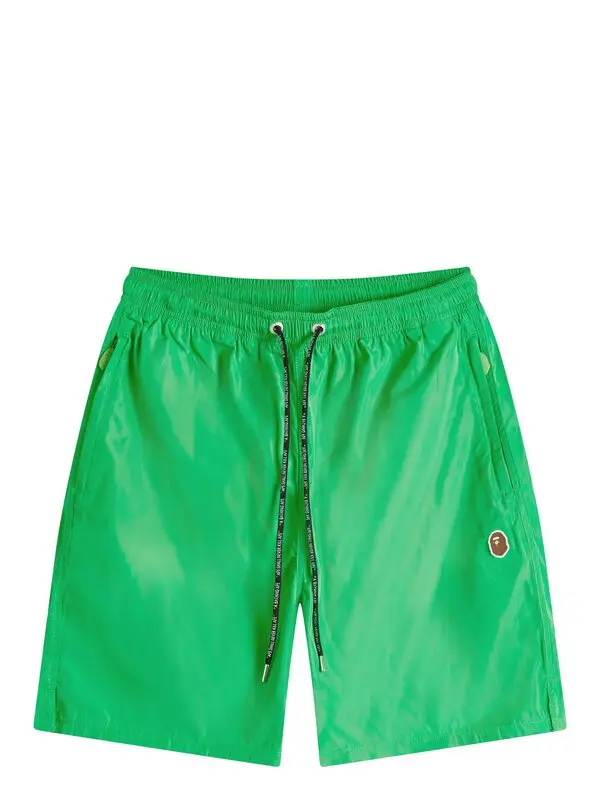 A BATHING APE Ape Head Nylon Beach Shorts - Green