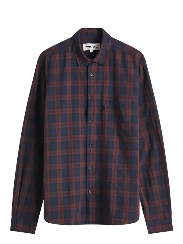 You Must Create X Curtis Shadow Plaid Shirt - Plum/black Plaid