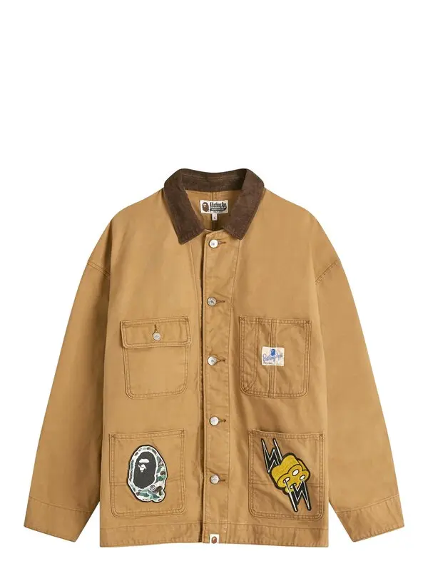 A BATHING APE Washed Duck Coverall Jacket - Beige