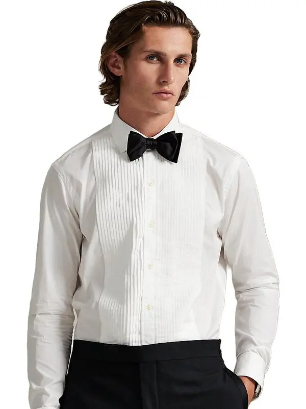 Ralph Lauren Classic Fit French Cuff Tuxedo Shirt - White