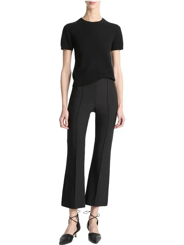 Vince Niki Mid-rise Pintuck Crop Flare Pant - Black