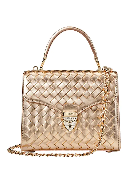 ASPINAL OF LONDON Mayfair Medium Top-handle Bag - Champagne Metallic