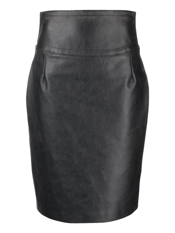 Givenchy Buckle-detail Leather Pencil Skirt - Black