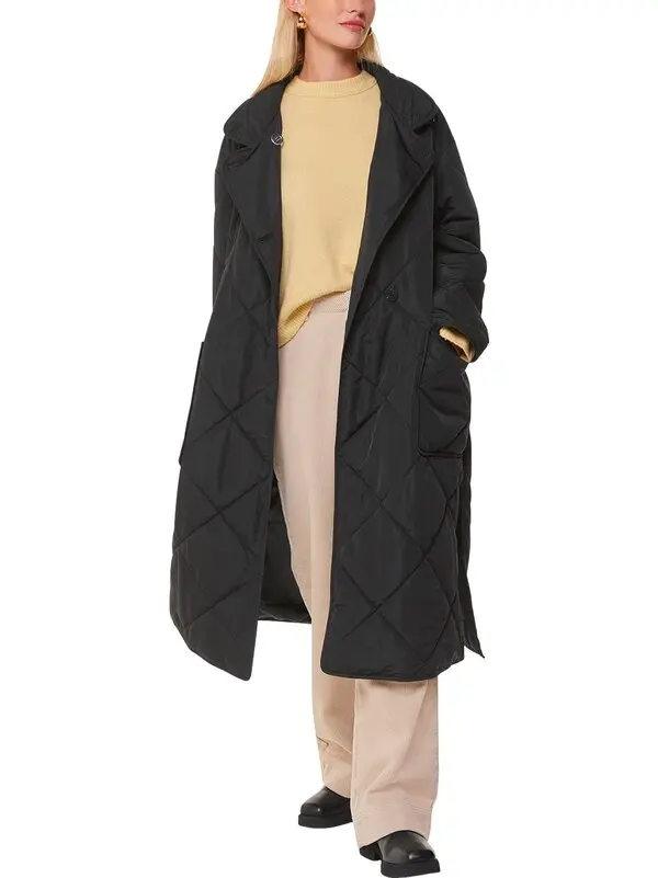 Whistles Alice Quilted Coat - Black