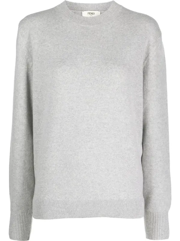 Fendi Crew-neck Wool-blend Jumper - Grey