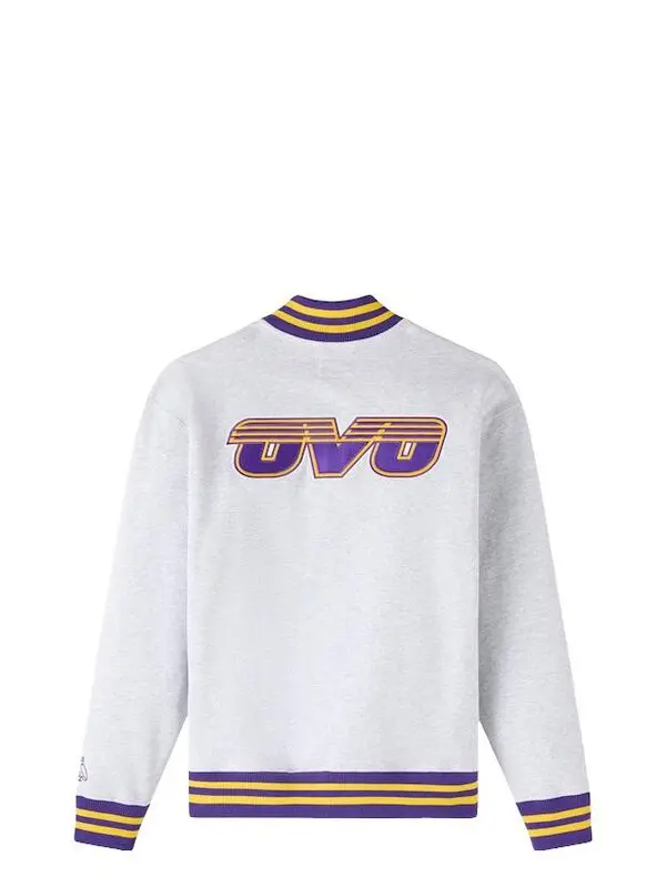 OVO X Nba Los Angeles Lakers Quarter Zip Sweatshirt - Ash Heather Grey
