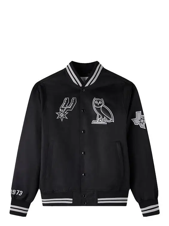OVO X Nba San Antonio Spurs Varsity Jacket - Black
