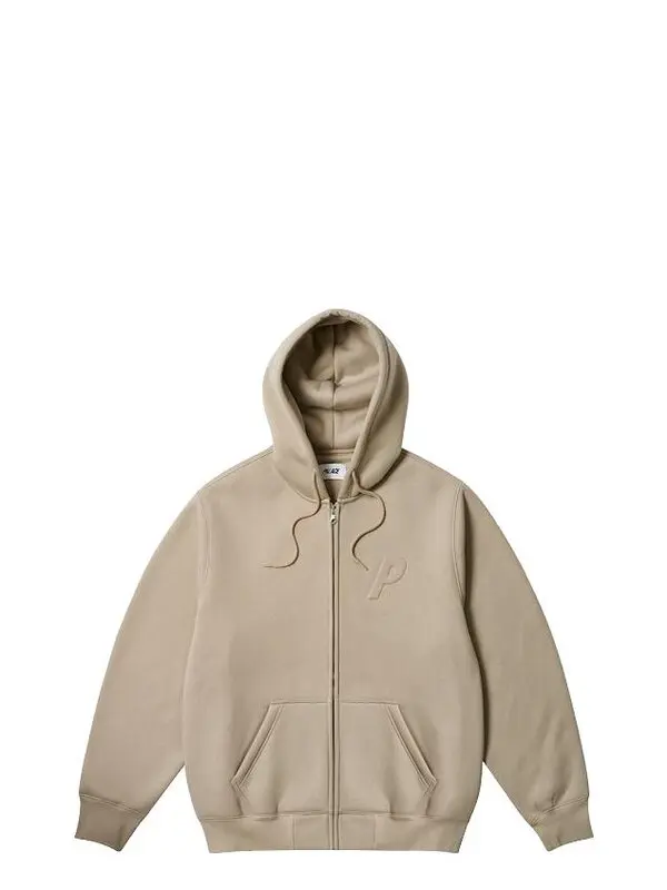 PALACE Thermal Embossed P3 Zip Hood - Stoney Grey