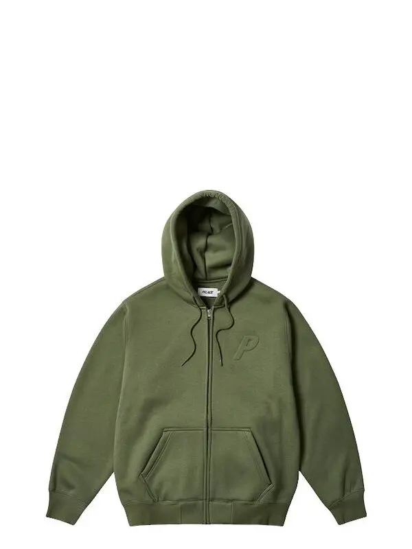 PALACE Thermal Embossed P3 Zip Hood - The Deep Green