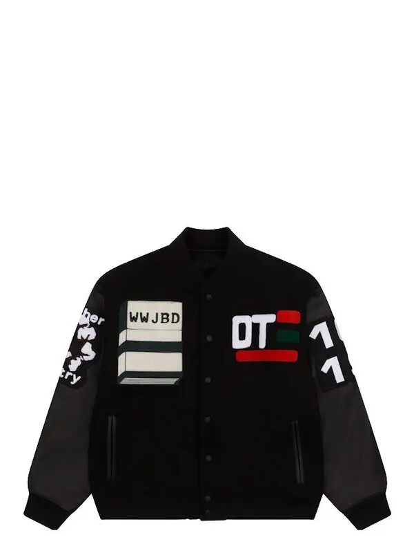 DENIM TEARS X Cpfm Cactus Tears Varsity Jacket - Black
