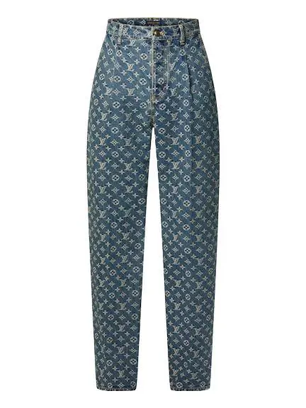 LOUIS VUITTON Monogram Denim Tailored Pants - Indigo