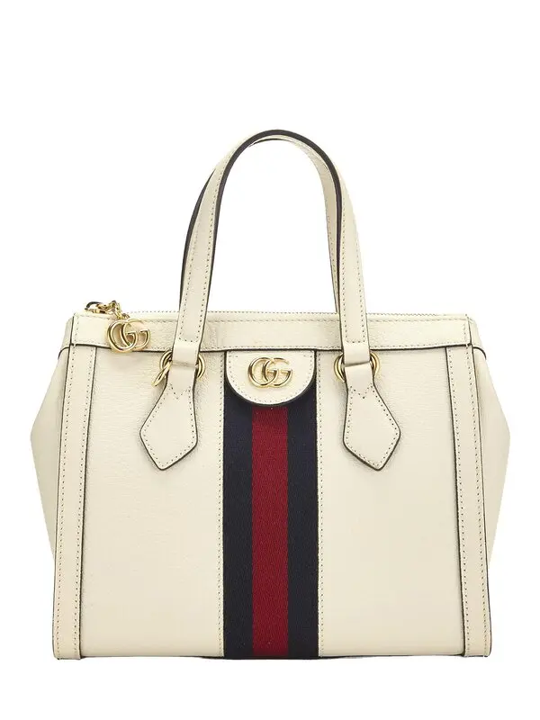 Gucci Leather Ophidia Tote - White
