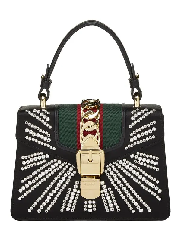 Gucci Satin Crystal Sylvie - Black