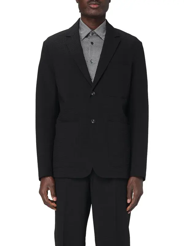 Emporio Armani Textured Blazer - Black