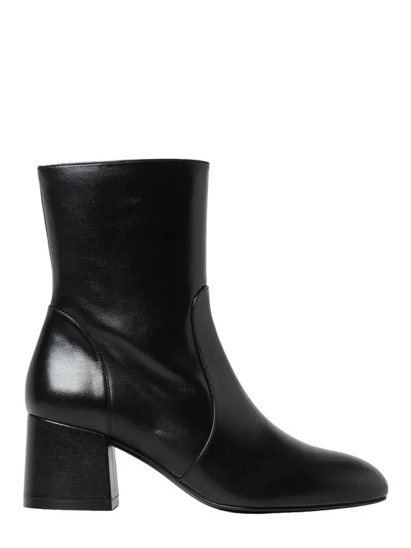 STUART WEITZMAN Zip Up Block Heel Ankle Boots - Black