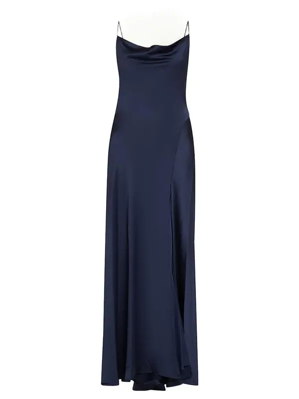 Simkhai Finley Satin Slip Gown - Midnight