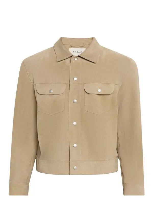 FRAME Suede Trucker Jacket - Oxford Beige