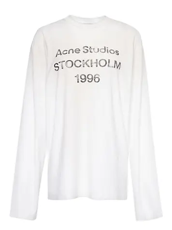 Acne Studios Edden 1996 Long-sleeve Cotton And Hemp-blend Jersey T-shirt - Dusty White